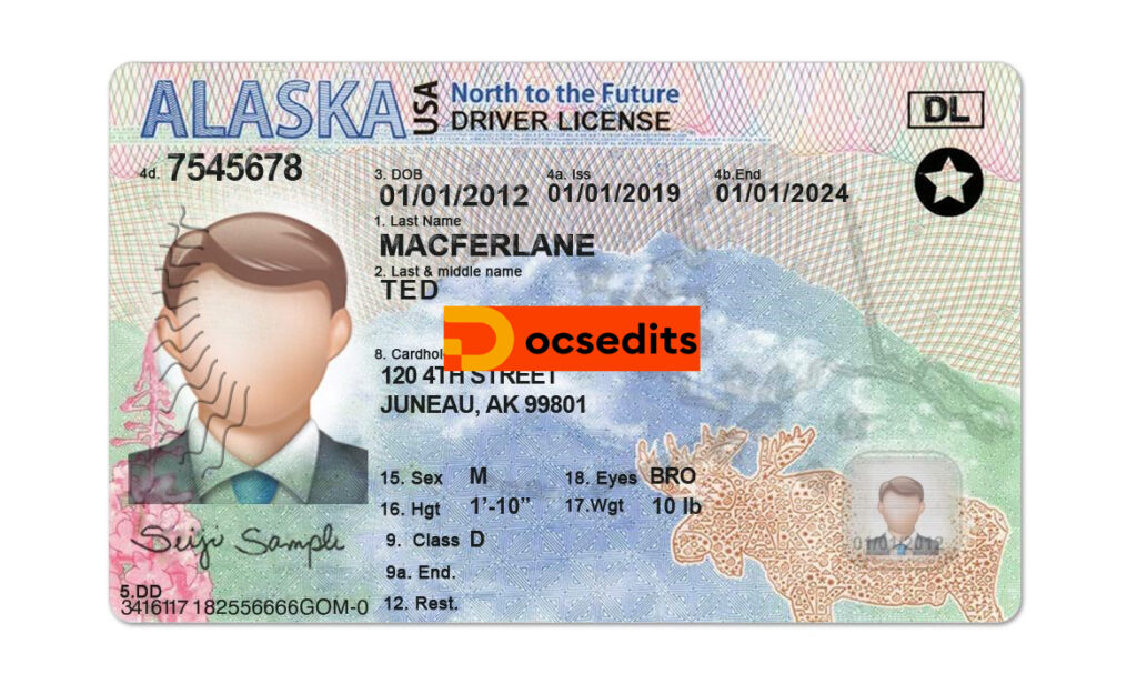 Alaska Driver License PSD Template New - DocsEdits
