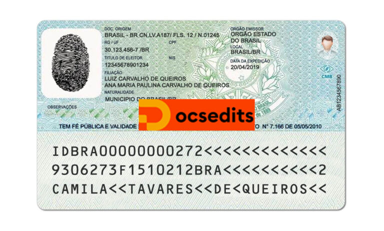 Brazil ID Card PSD Template - DocsEdits