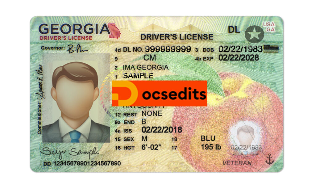 Gerogia Driver License PSD Template New - DocsEdits