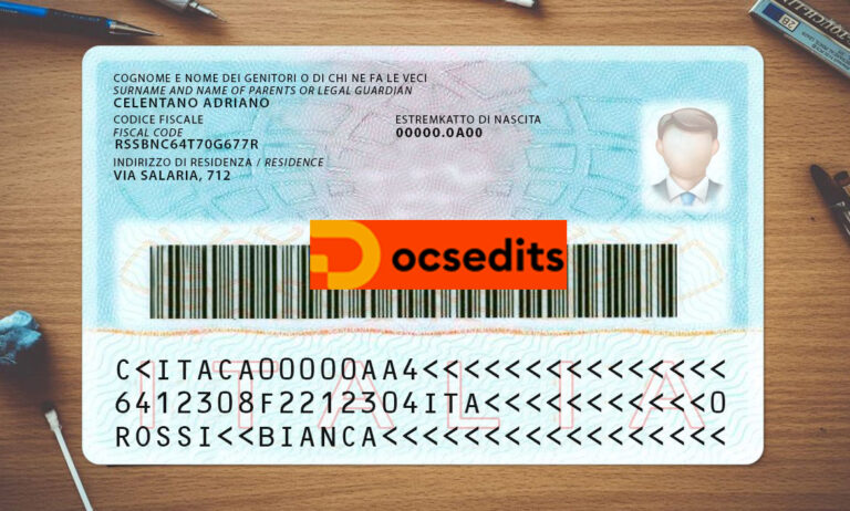 Italy ID Card PSD Template - DocsEdits