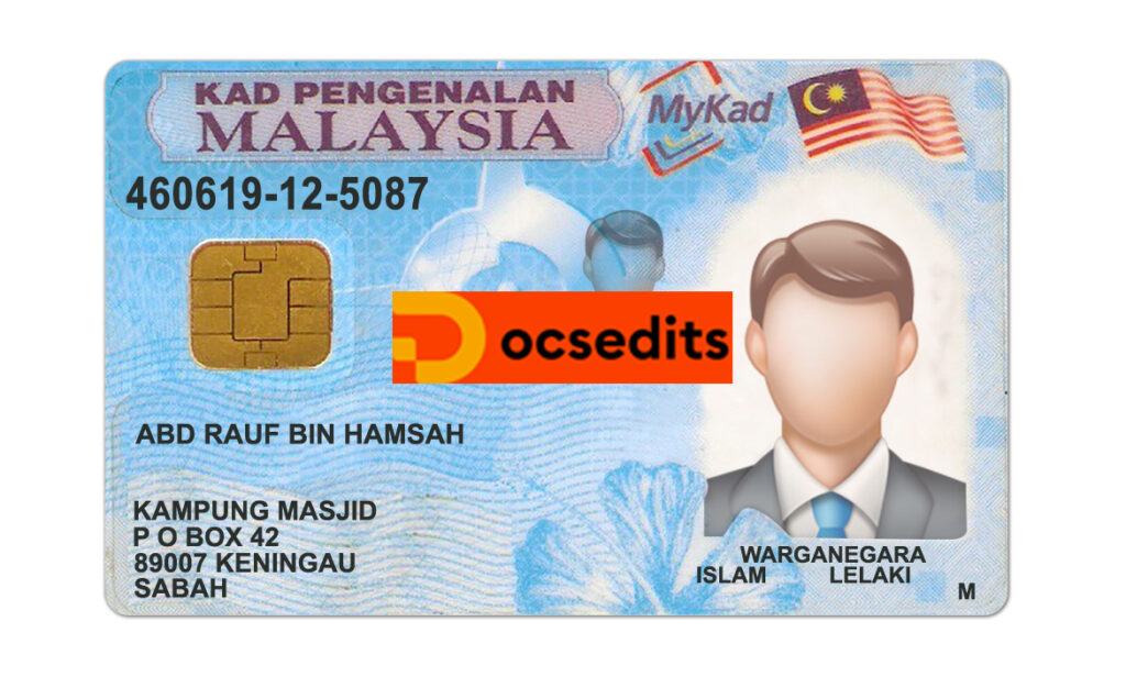 Malaysia ID Card PSD Template - USA Valuable driving license ID card ...