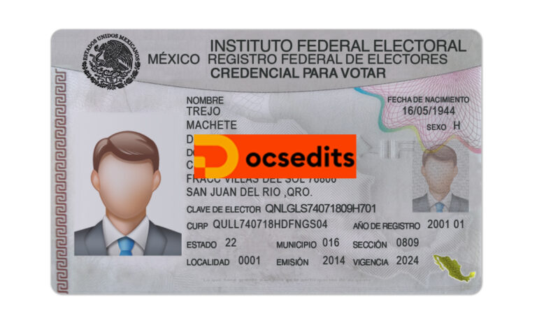 Mexico ID Card PSD Template - DocsEdits