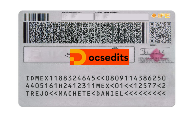Mexico ID Card PSD Template - DocsEdits
