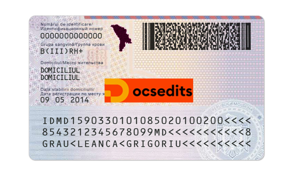 Moldova ID Card PSD Template - DocsEdits