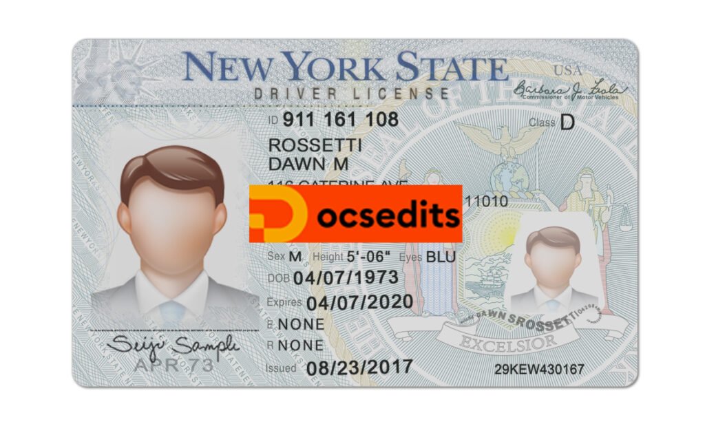 New York Driver License PSD Template - DocsEdits