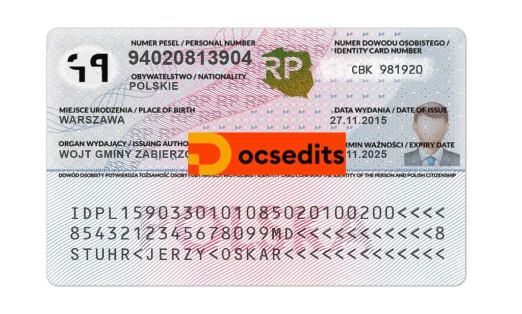 Poland ID Card PSD Template - DocsEdits