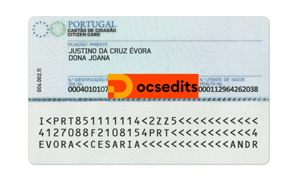 Portugal ID Card PSD Template - DocsEdits