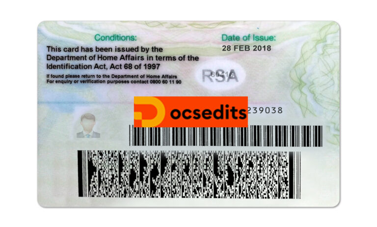 South Africa ID Card PSD Template - DocsEdits