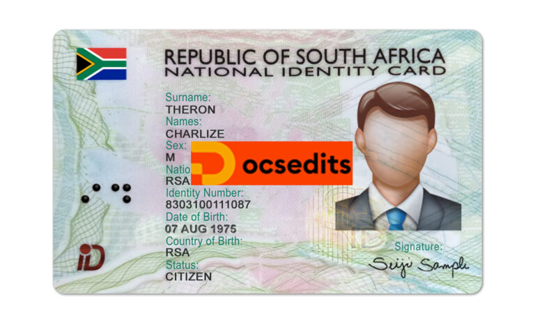South Africa ID Card PSD Template - DocsEdits
