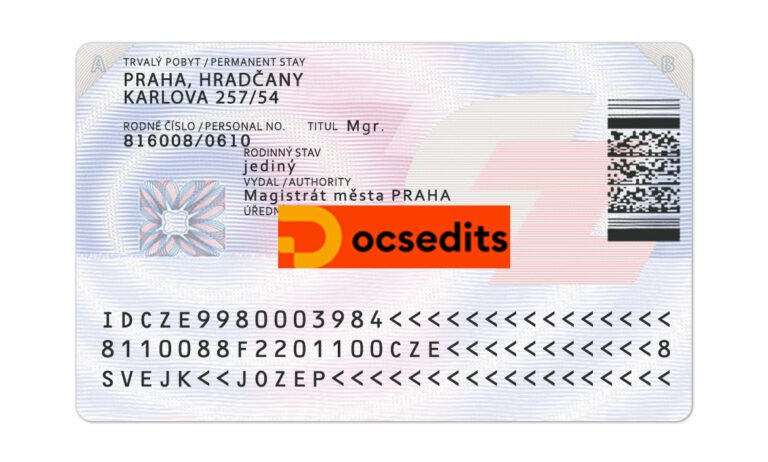 Czech Republic ID Card PSD Template - DocsEdits