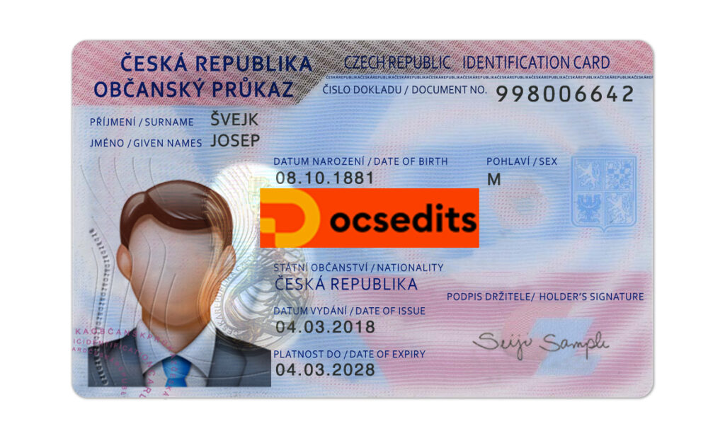 Czech Republic ID Card PSD Template - DocsEdits